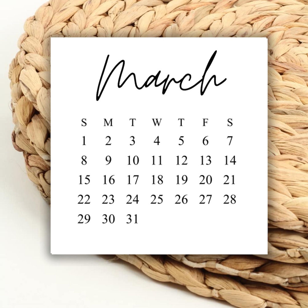 DIGITAL 2026 March Square Calendar Printable Digital Download for ...
