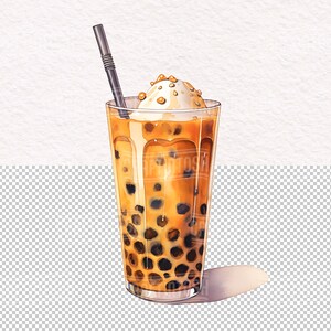 Watercolor Boba Tea Clipart Bubble Tea PNG Tapioca Tea Boba Nai Cha ...