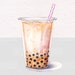 Watercolor Bubble Tea Clip Art Transparent Boba Tea PNG Popping Boba ...