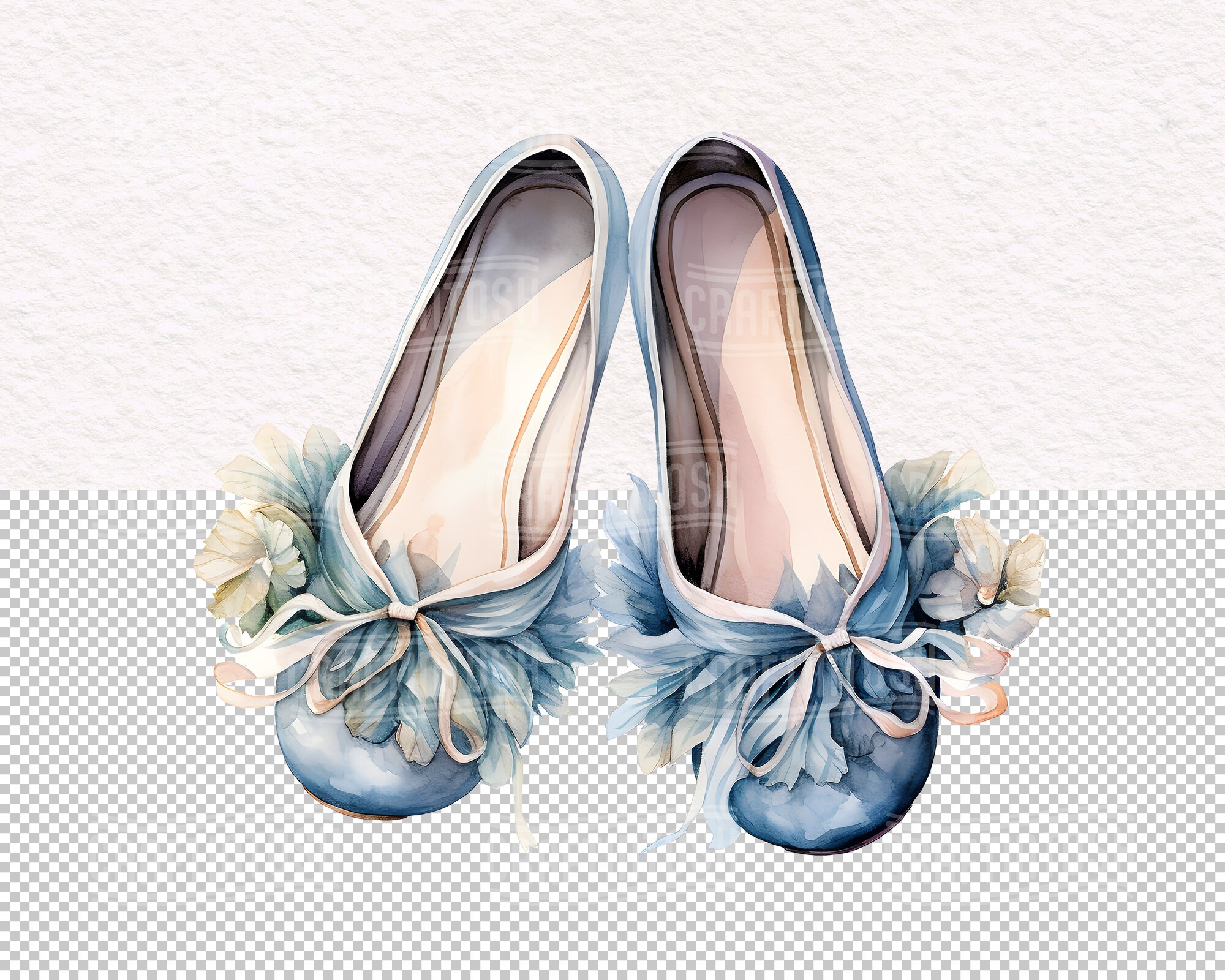 Watercolor Ballet Shoes Clipart PNG Set Commercial Use High Resolution ...