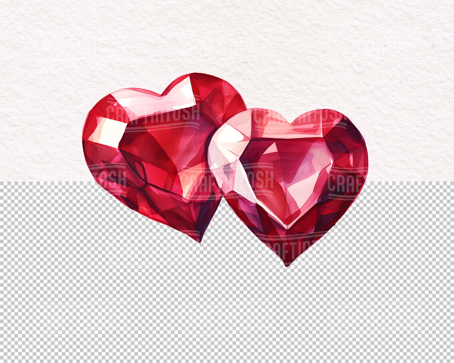 Watercolor Red Ruby Gemstone Clipart - 26 PNG Ruby Clipart Cut Heart ...