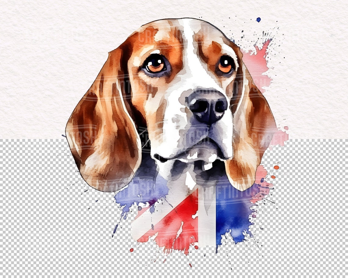 Watercolor British Dogs Clipart PNG Bundle Union Jack Dog - Etsy UK