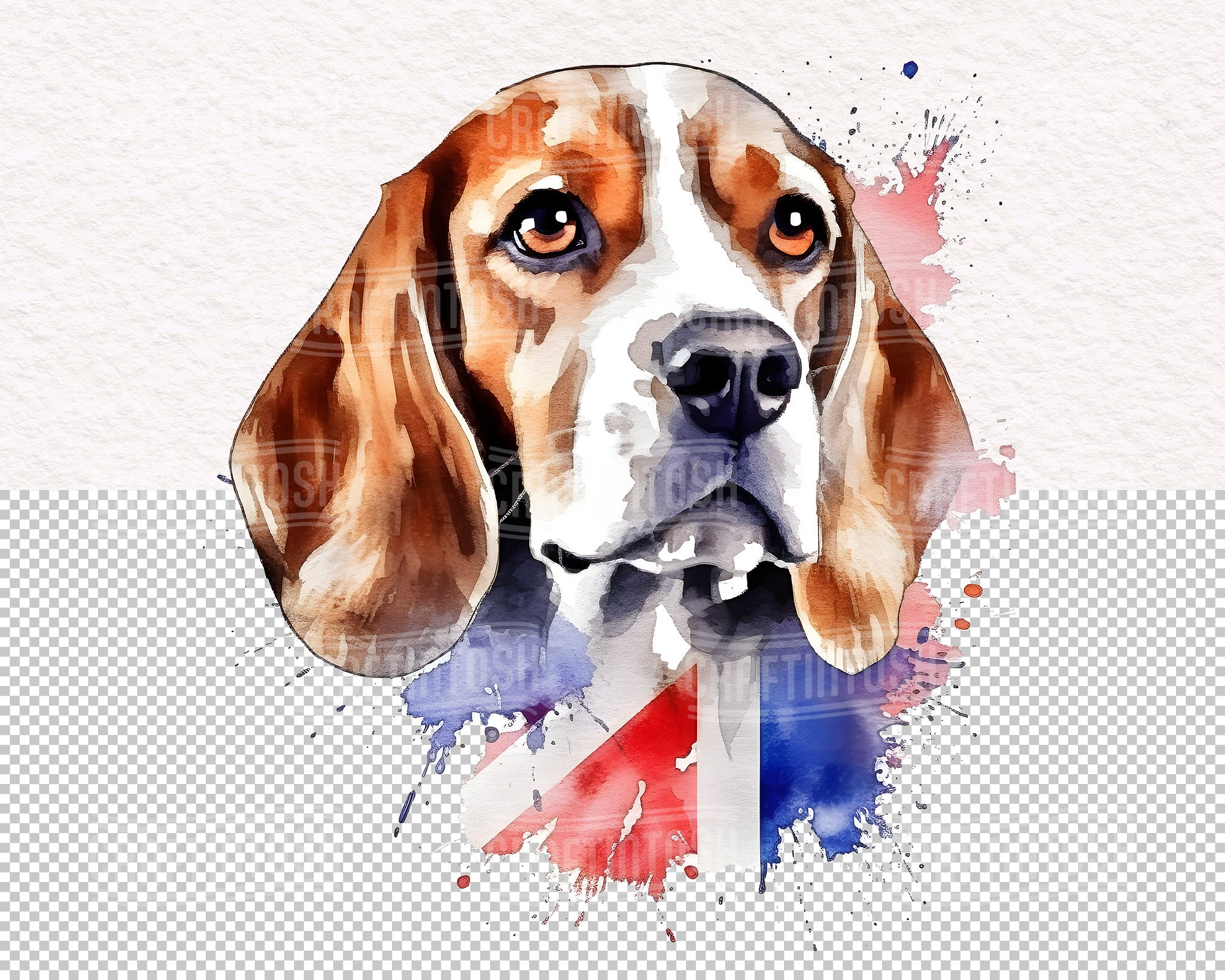 Watercolor British Dogs Clipart PNG Bundle - Union Jack Dog Pet ...