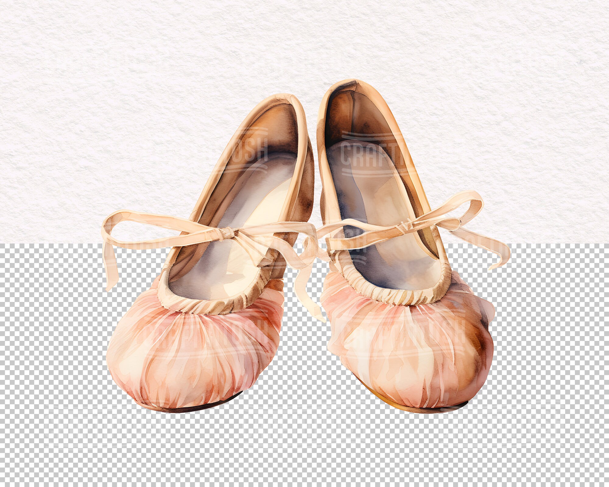 Watercolor Ballet Shoes Clipart PNG Set Commercial Use High Resolution ...