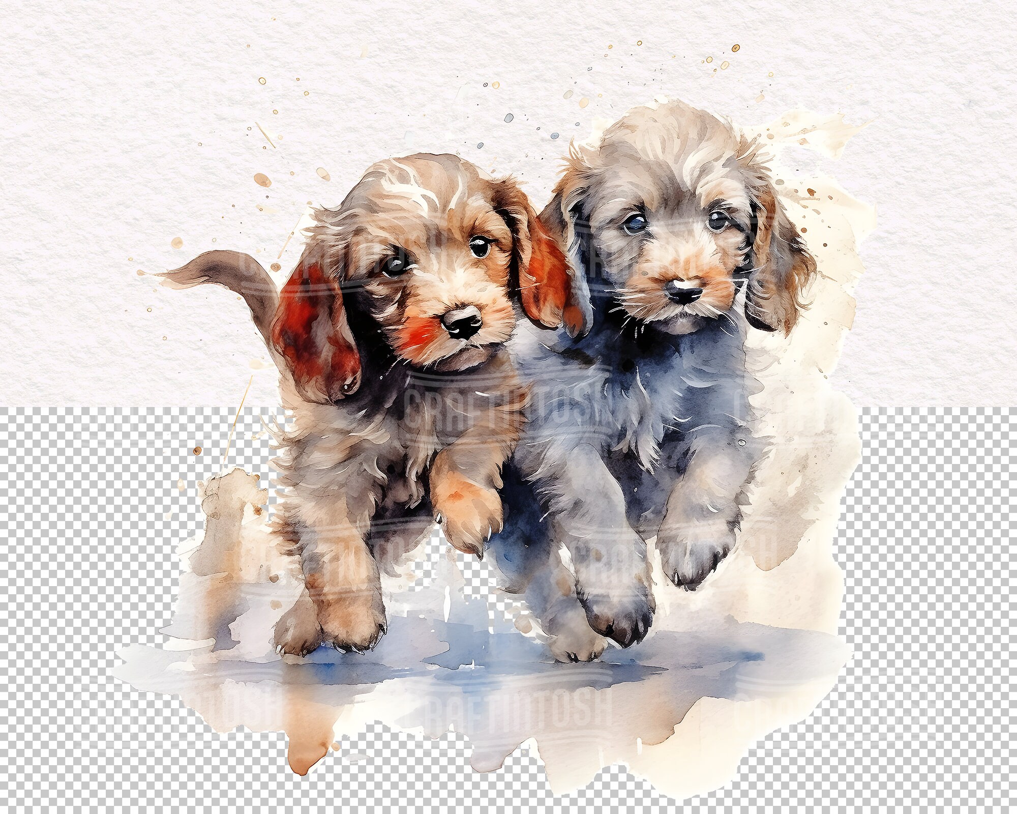 Watercolor Cockapoo Dog PNG Clipart - Cute Puppies Pet Portrait Animal ...