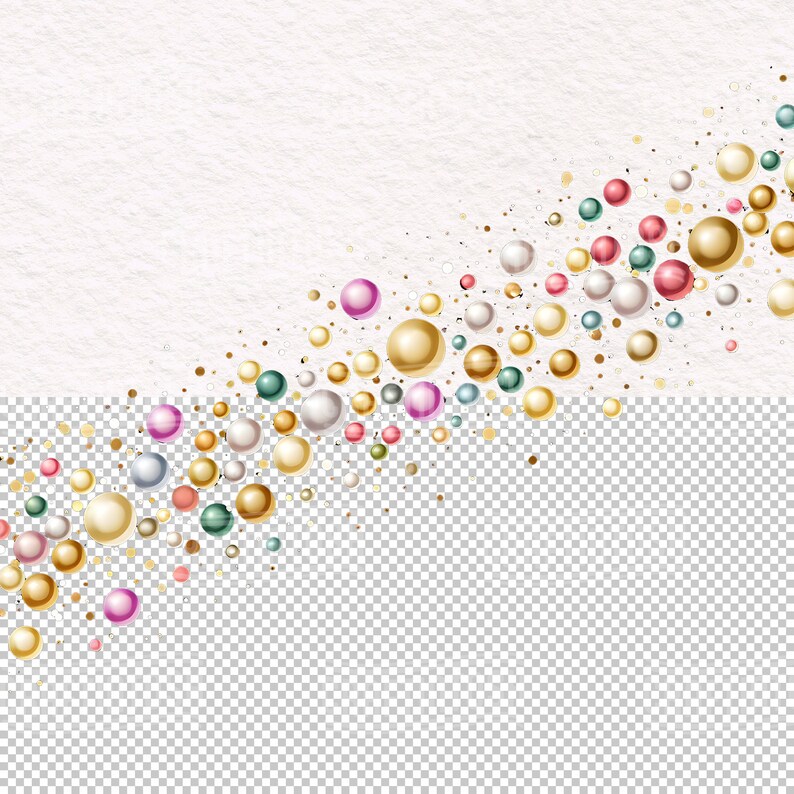 White Pearls Clipart Pack - 54 PNG Digital Graphics Instant Download ...