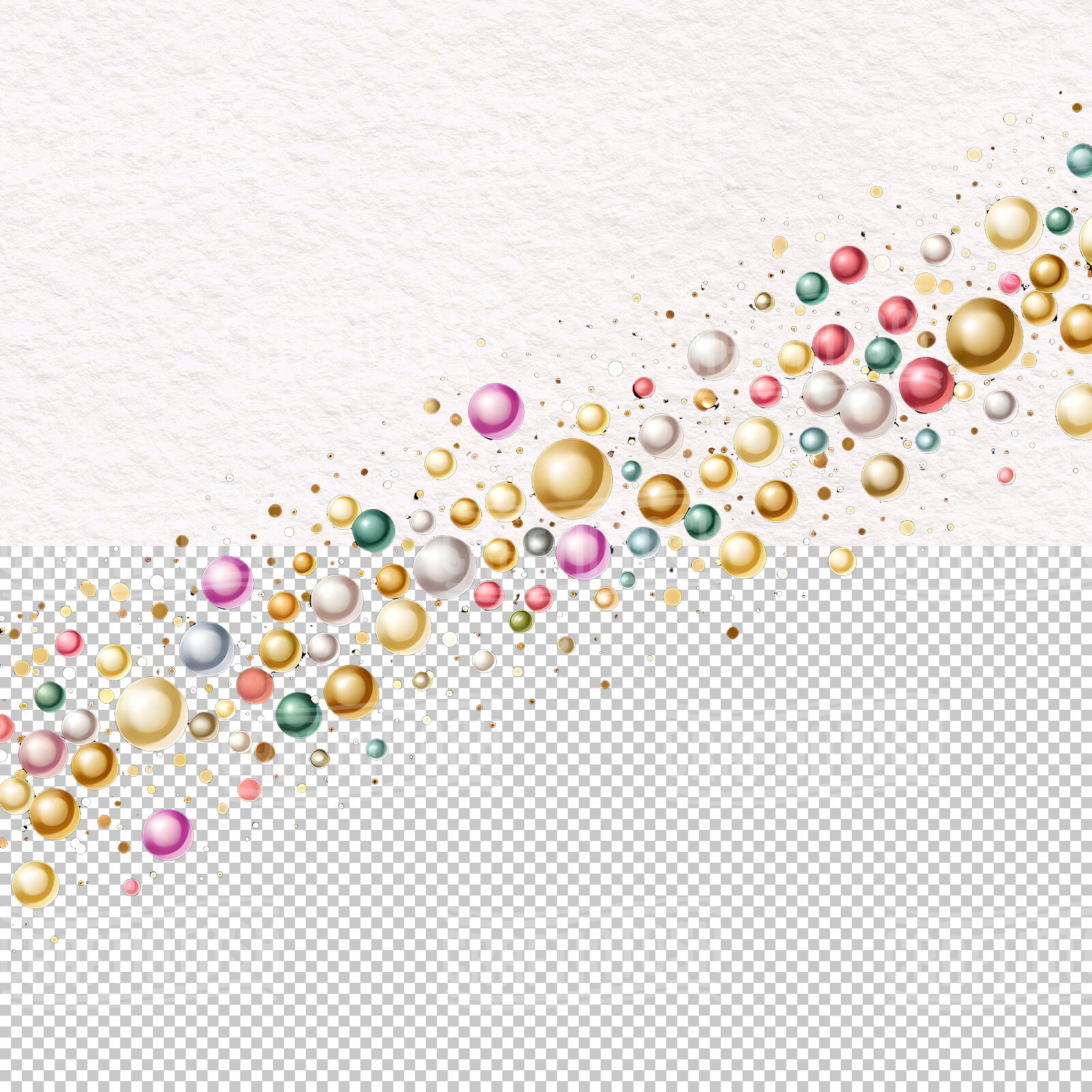 White Pearls Clipart Pack - 54 PNG Digital Graphics Instant Download ...