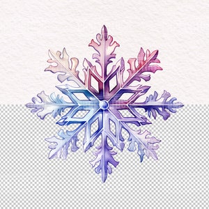 Watercolor Snowflake Clipart Winter Graphics PNG Christmas Ornament ...