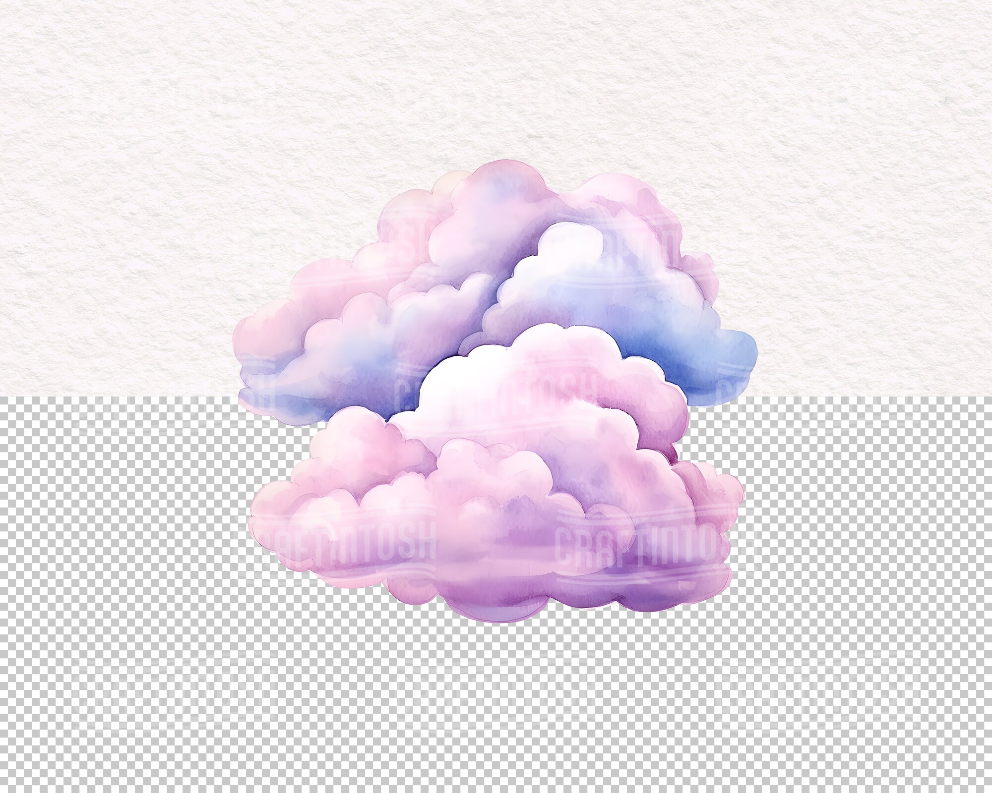 Watercolor Dreamy Clouds Clipart Baby Pink Clouds Clipart Transparent ...
