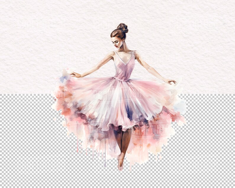 Watercolor Graceful Ballerina Clipart Transparent Ballerina Stickers ...