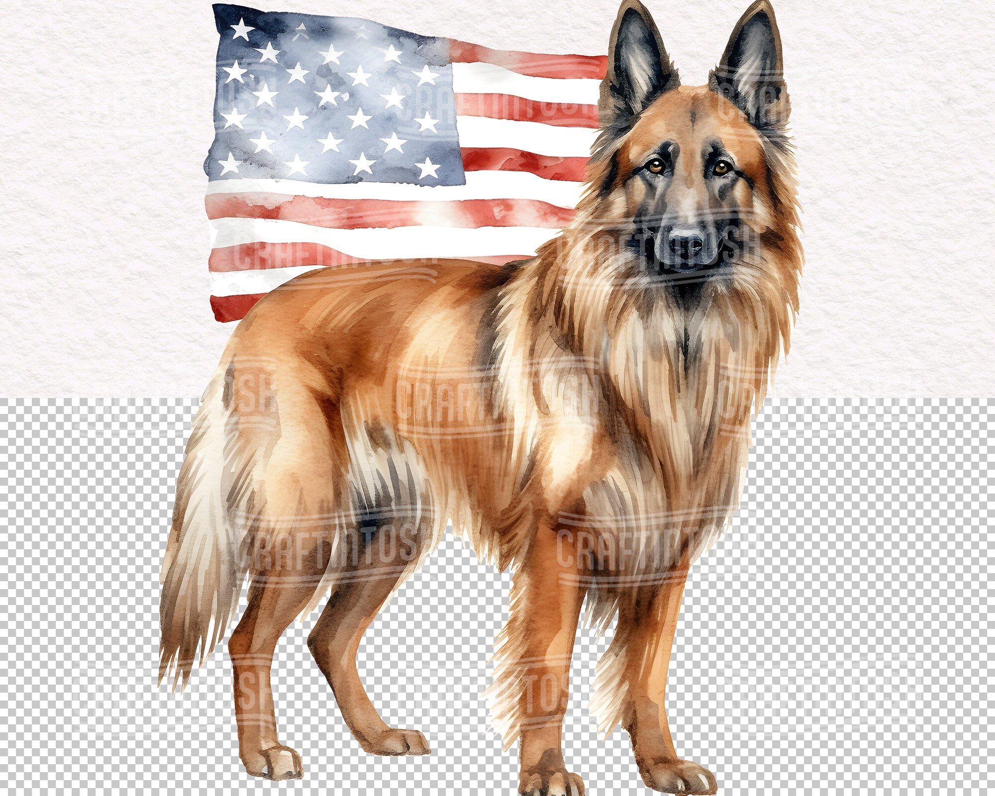 Patriotic Dogs 4th of July Watercolor Clipart - Cute Pet Portrait ...