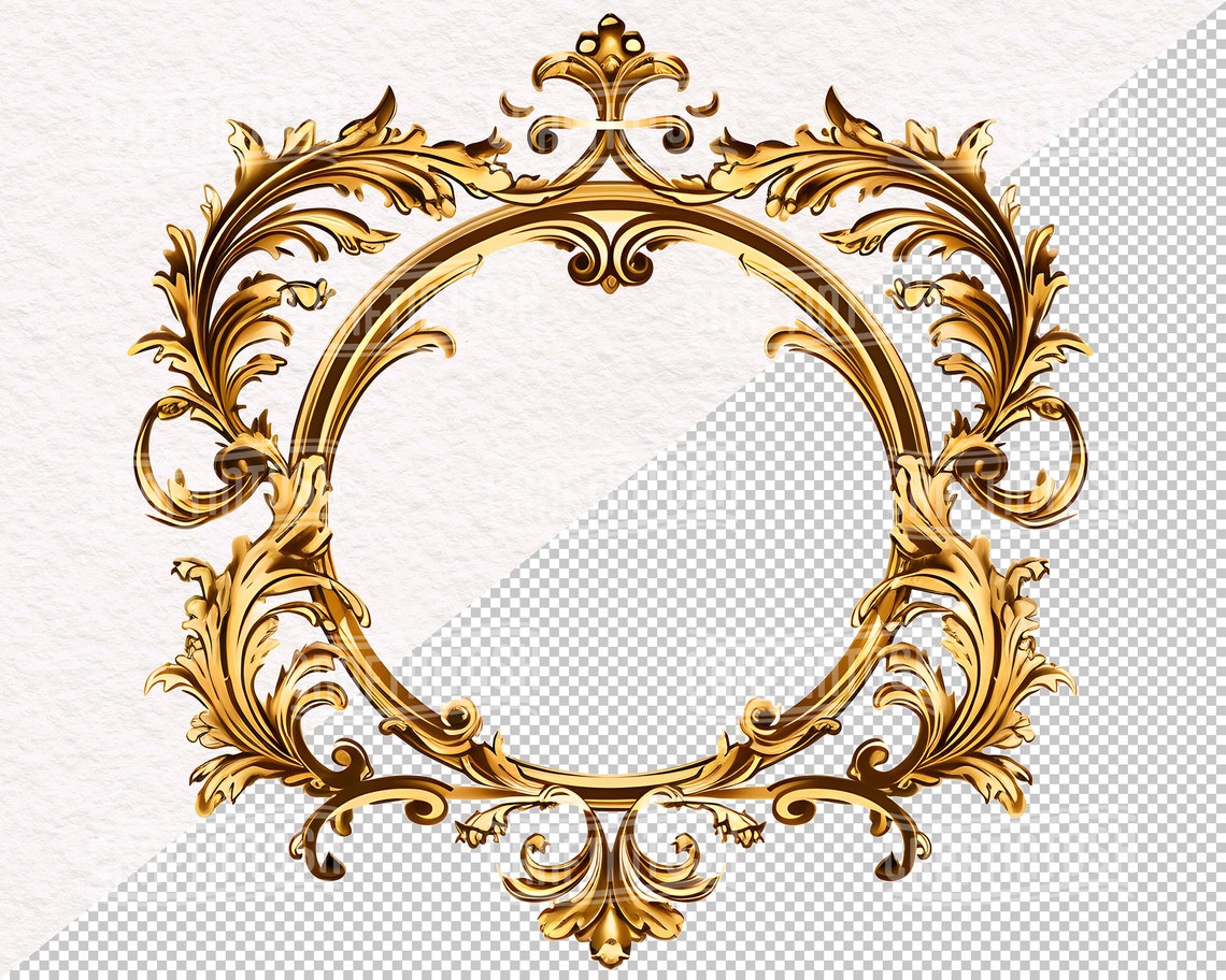 Vintage Gold Frames Clipart Bundle - High Resolution Printable Picture ...