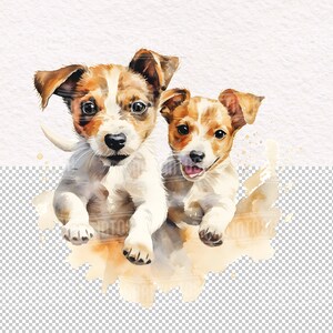 Watercolor Jack Russell Dog PNG Clipart - Cute Puppies Pet Portrait ...