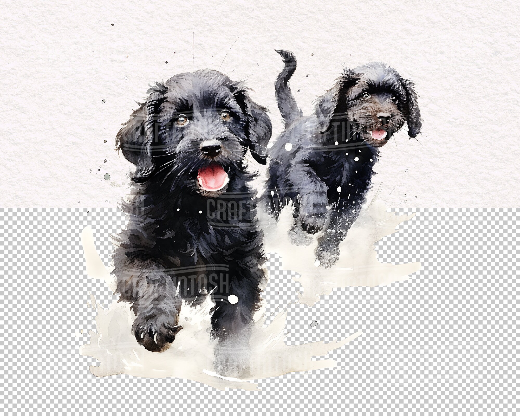 Watercolor Puppies PNG Clipart Bundle: Cute Two Pet Portrait - Etsy