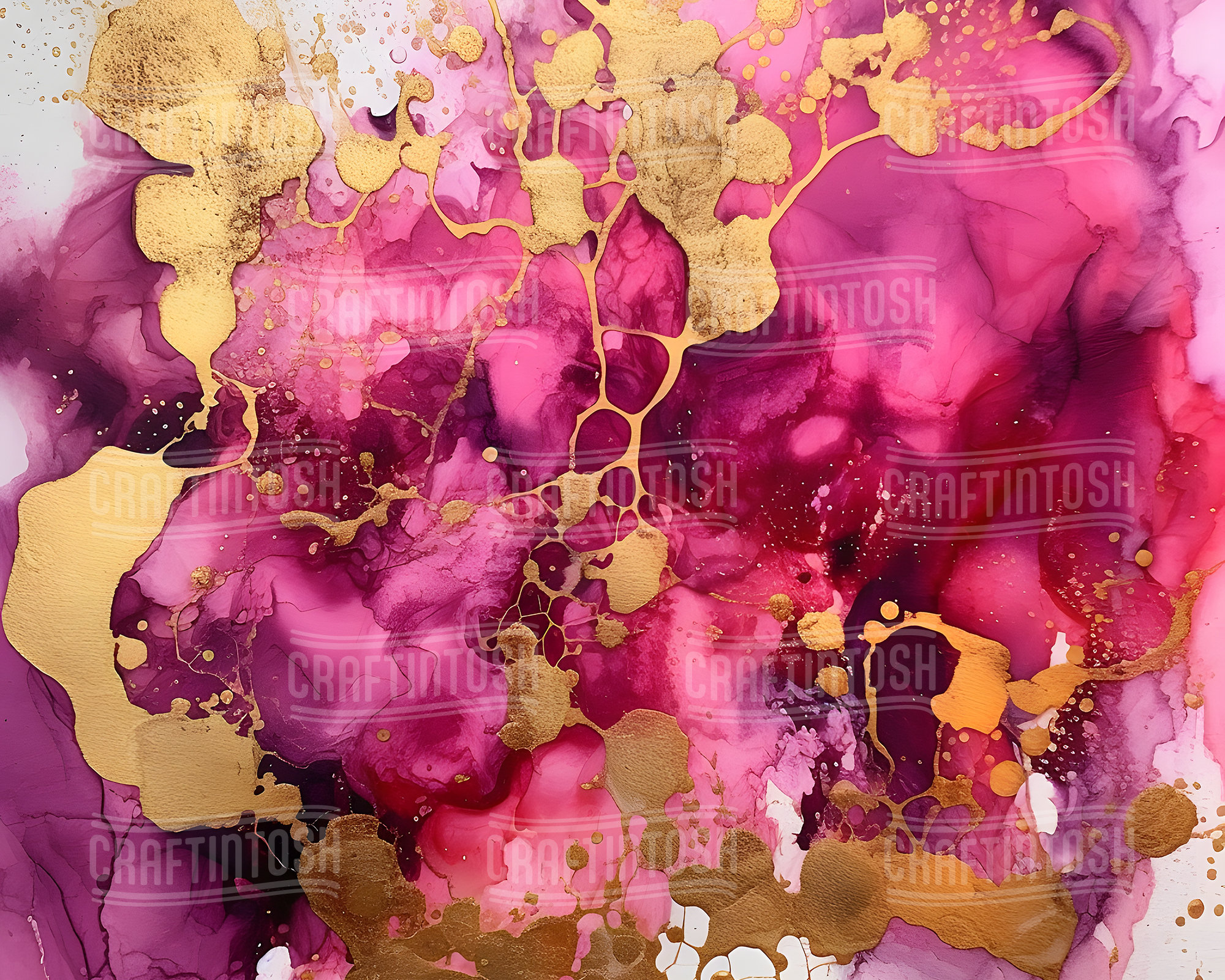 Pink Gold Abstract Fluid Paint Texture Digital Paper, Marble Textures ...