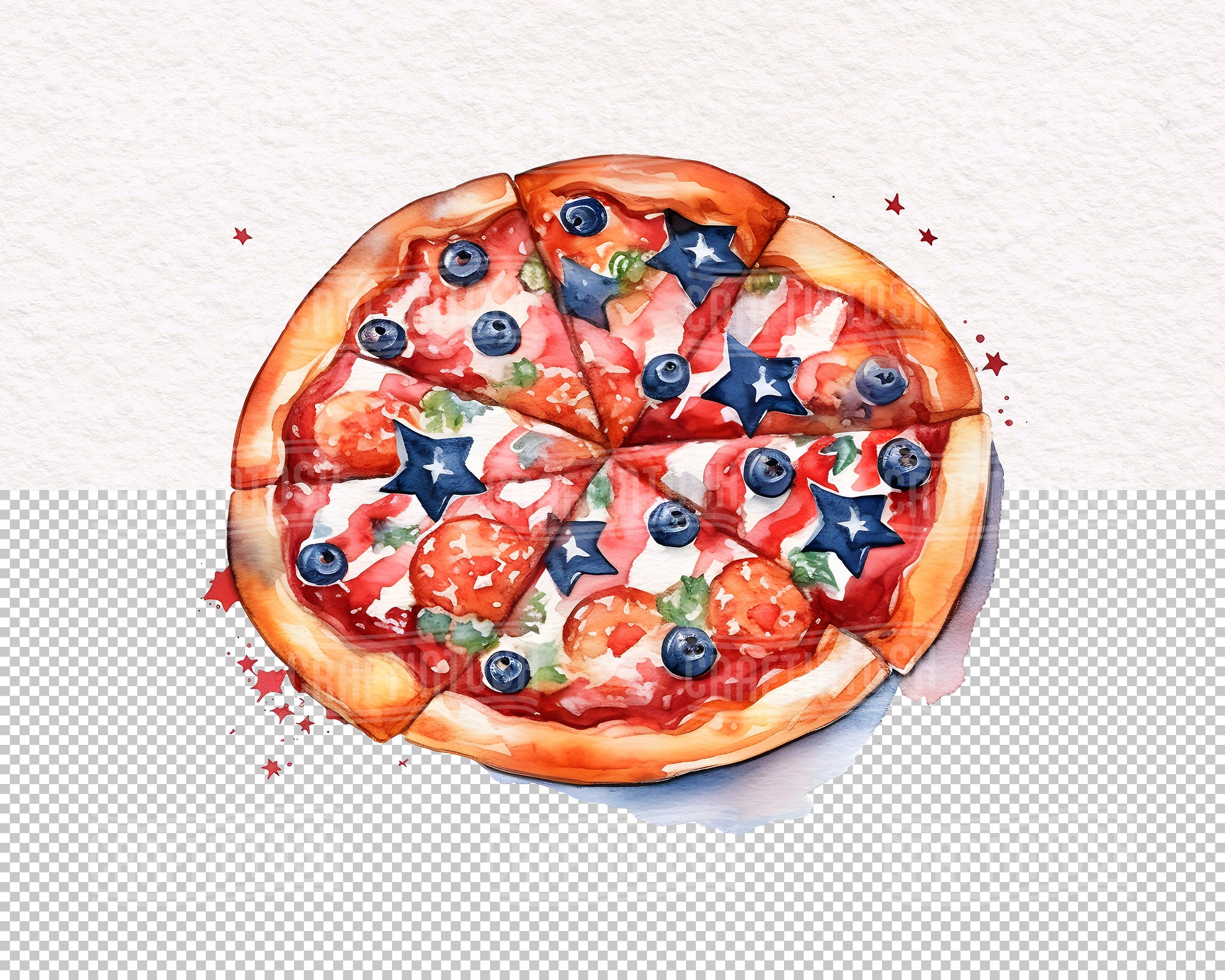 Watercolor Pizza Shop Clipart Transparent Pizza Clip Art PNG Instant ...