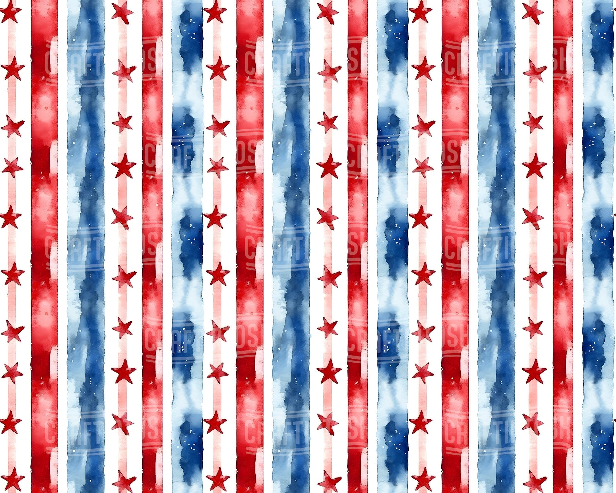 Fourth of July Independence Day Watercolor Seamless Patterns - Digital ...