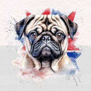 Watercolor British Dogs Clipart PNG Bundle Union Jack Dog - Etsy UK