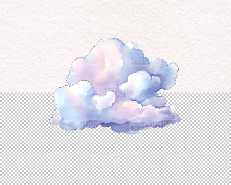 Watercolor Dreamy Clouds Clipart Baby Pink Clouds Clipart Transparent ...
