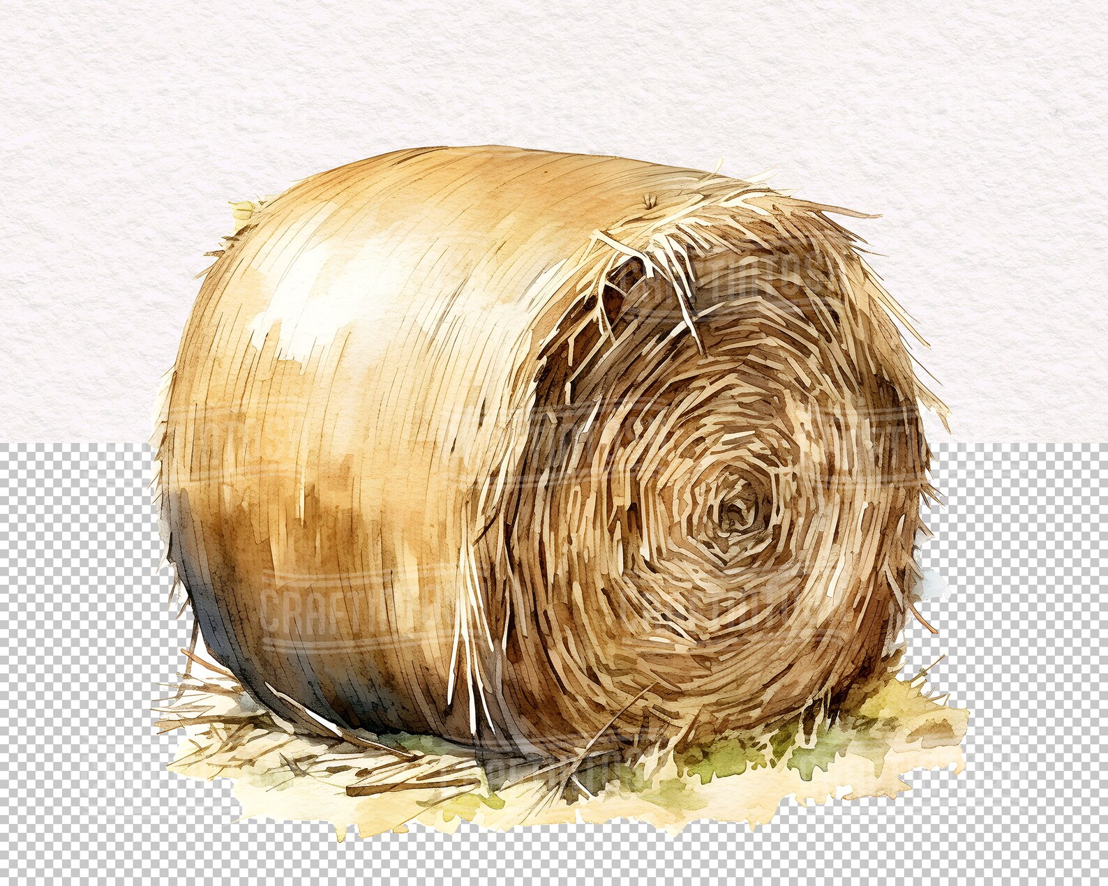 Watercolor Hay Bale Clipart Transparent Hale Bale PNG Rustic Wedding ...