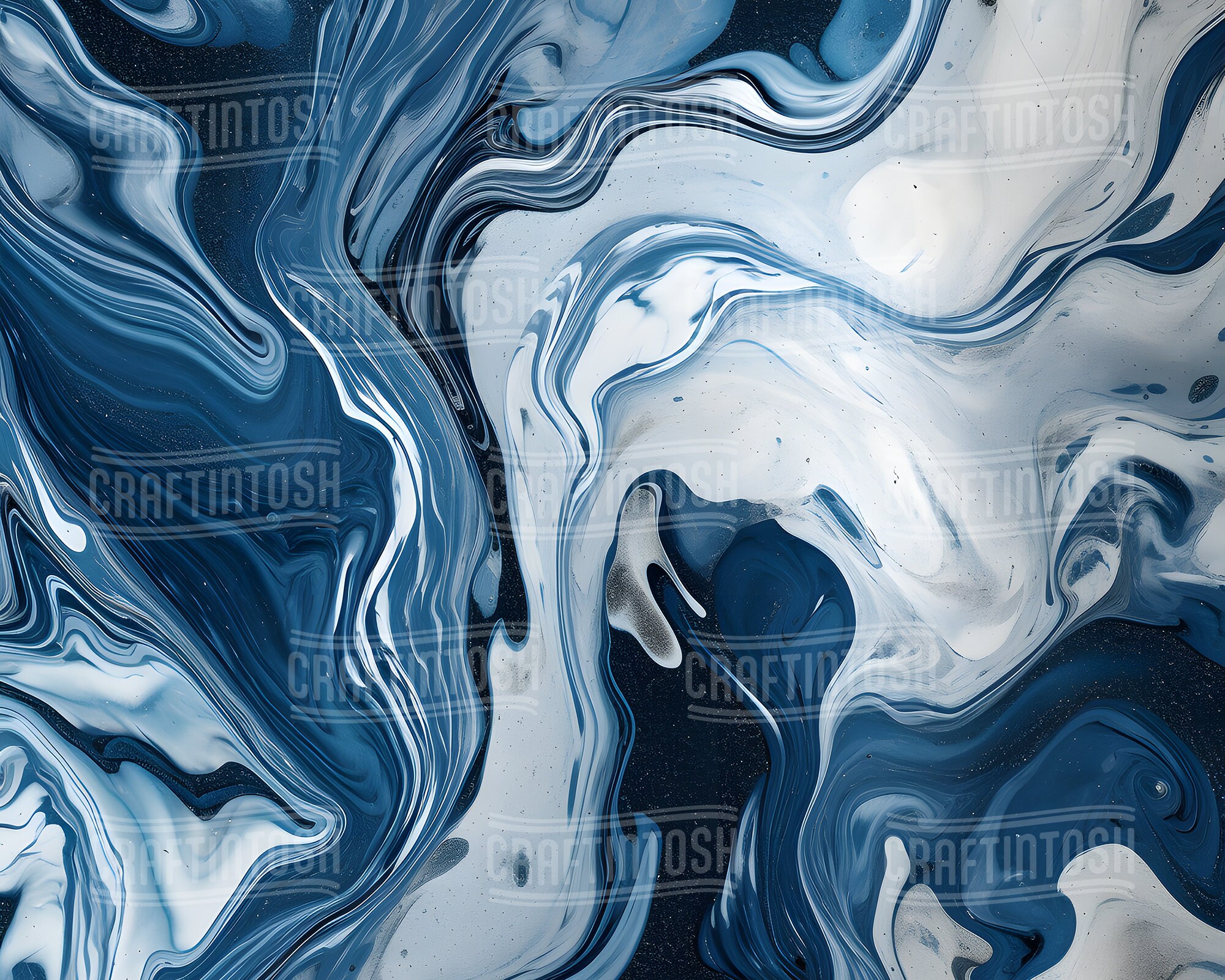 Blue and Silver Marble Digital Paper, Blue Marble Textures With Silver ...