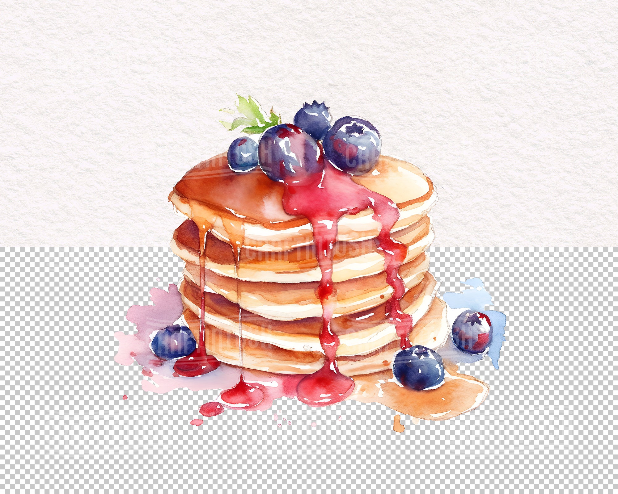 Watercolor Breakfast Clipart Transparent PNG Brunch - Etsy