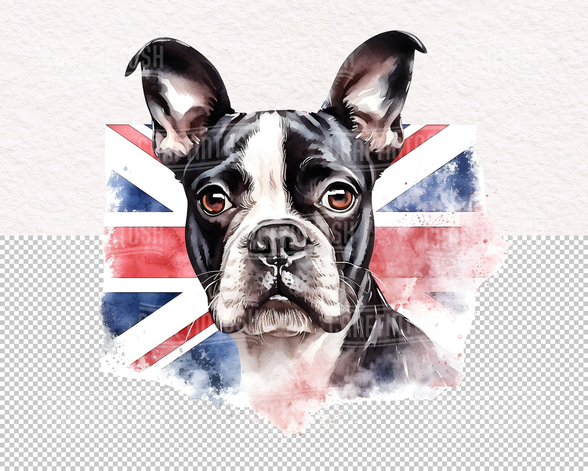 Watercolor British Dogs Clipart PNG Bundle - Union Jack Dog Pet ...