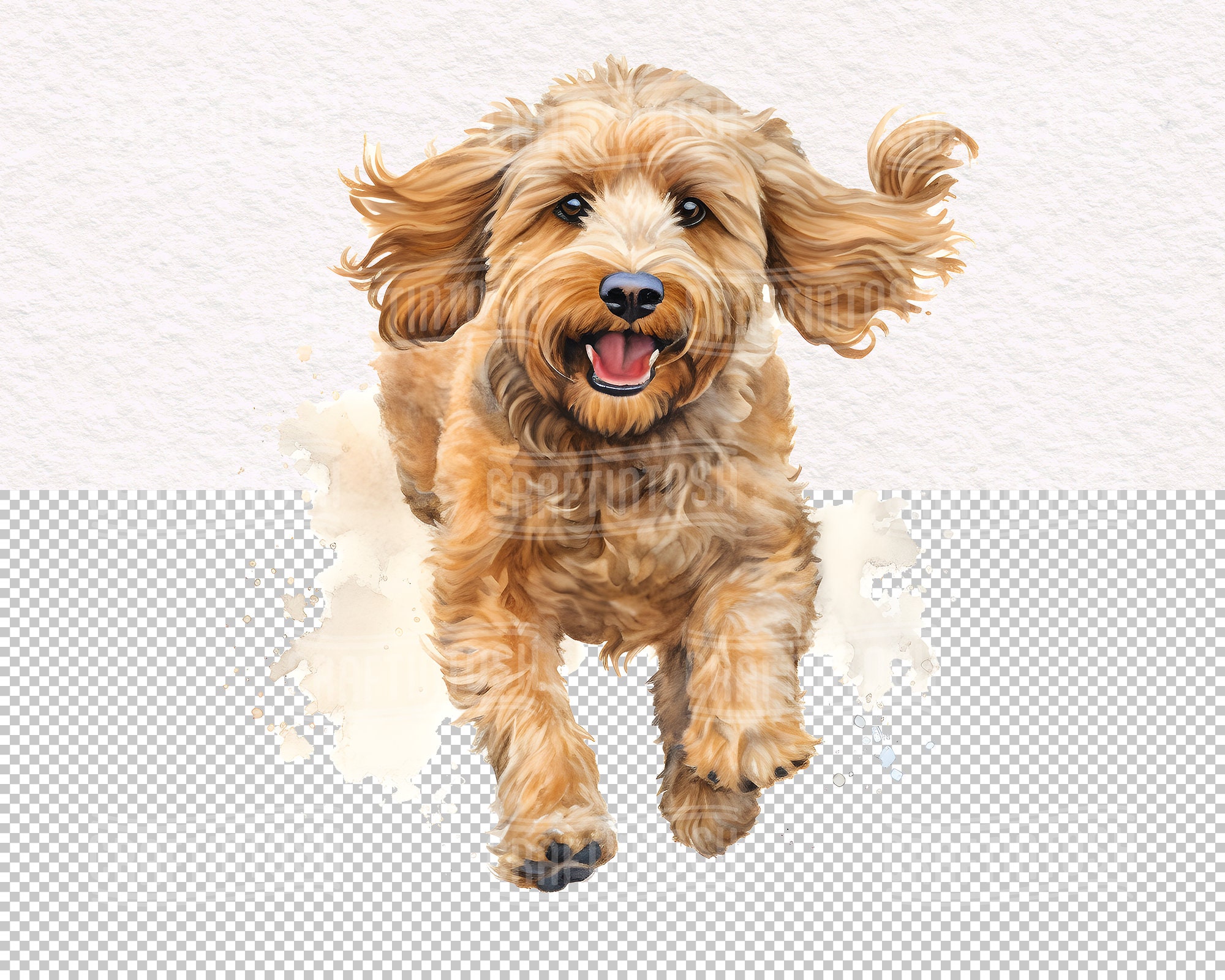 Watercolor Cockapoo Dog PNG Clipart Cute Puppies Pet - Etsy