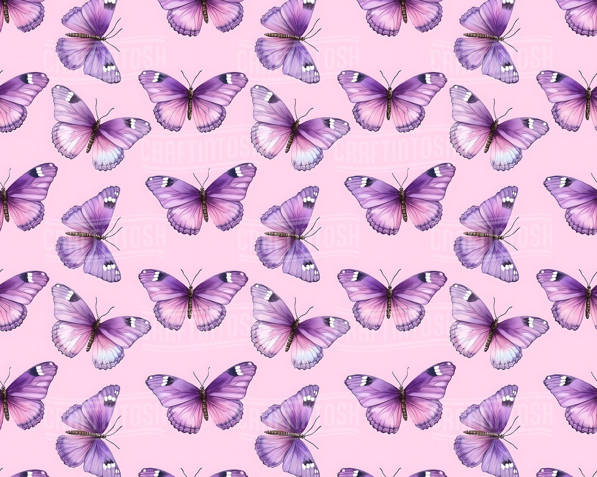 Purple Pink Butterfly Seamless Patterns - Digital Graphics Instant ...