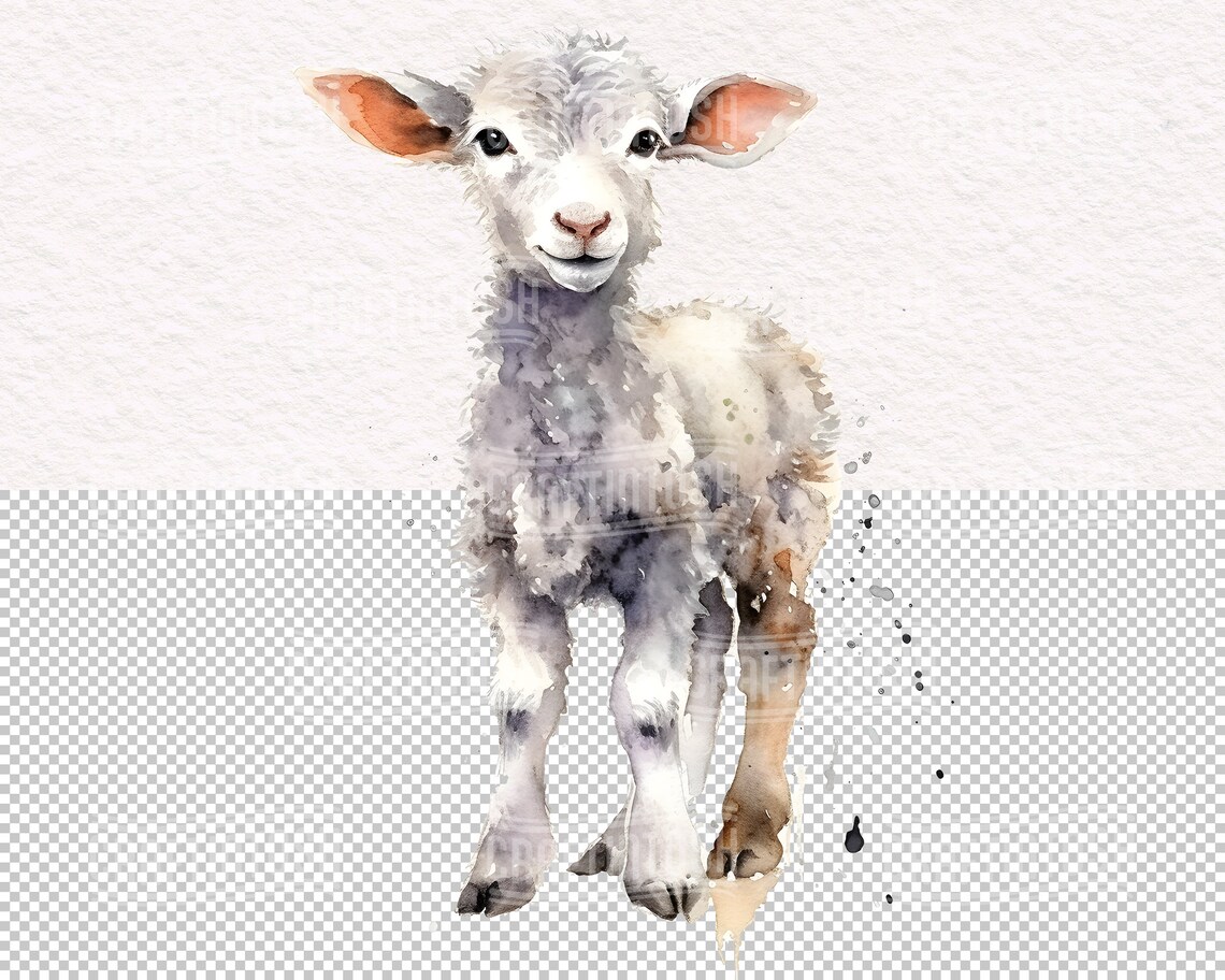 Baby Lamb Clipart, Lamb PNG, Baby Animals, Farm Animals PNG, Baby Sheep ...
