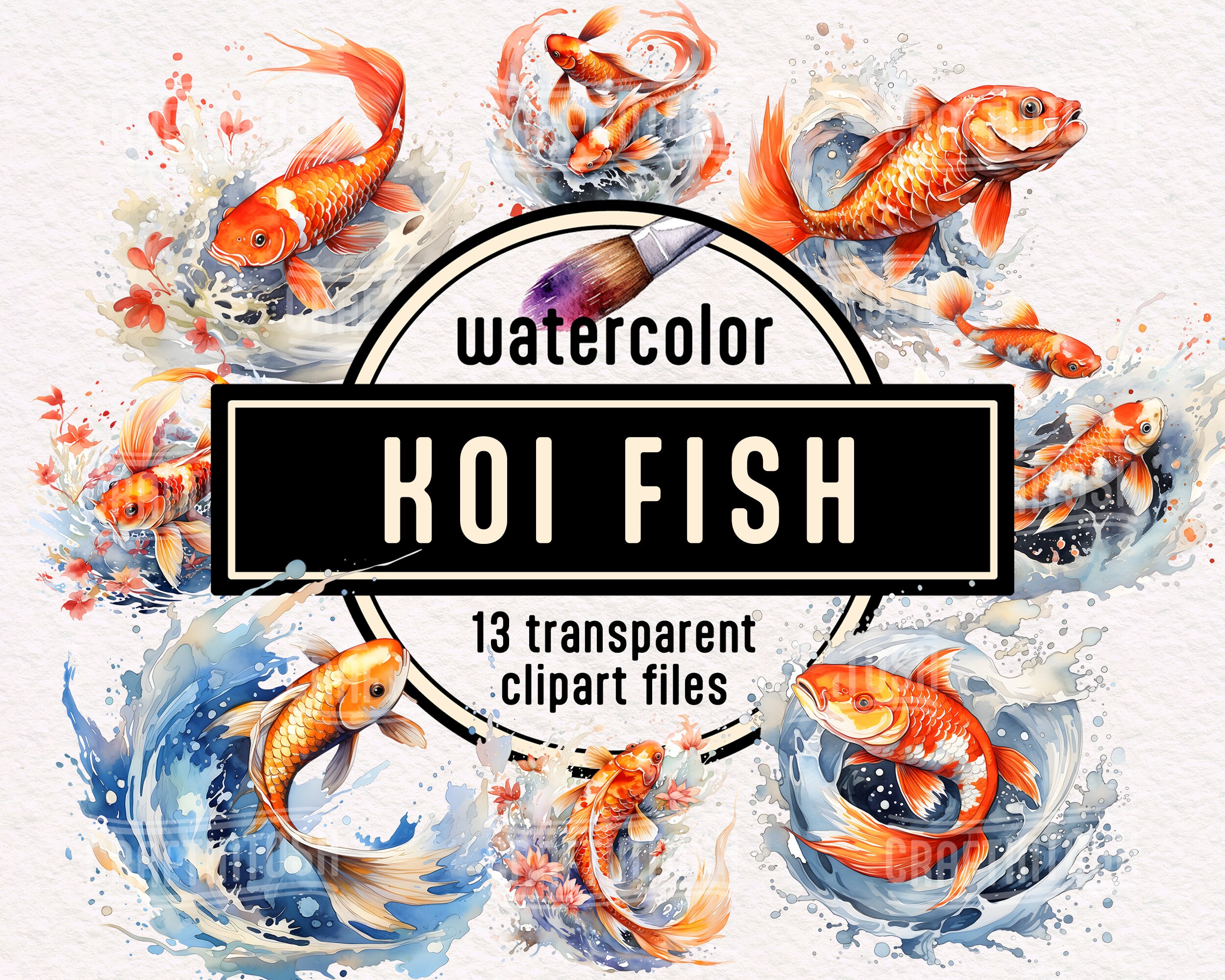 Watercolor Splashing Koi Fish Clipart Transparent Koi Fish Ornament Koi ...