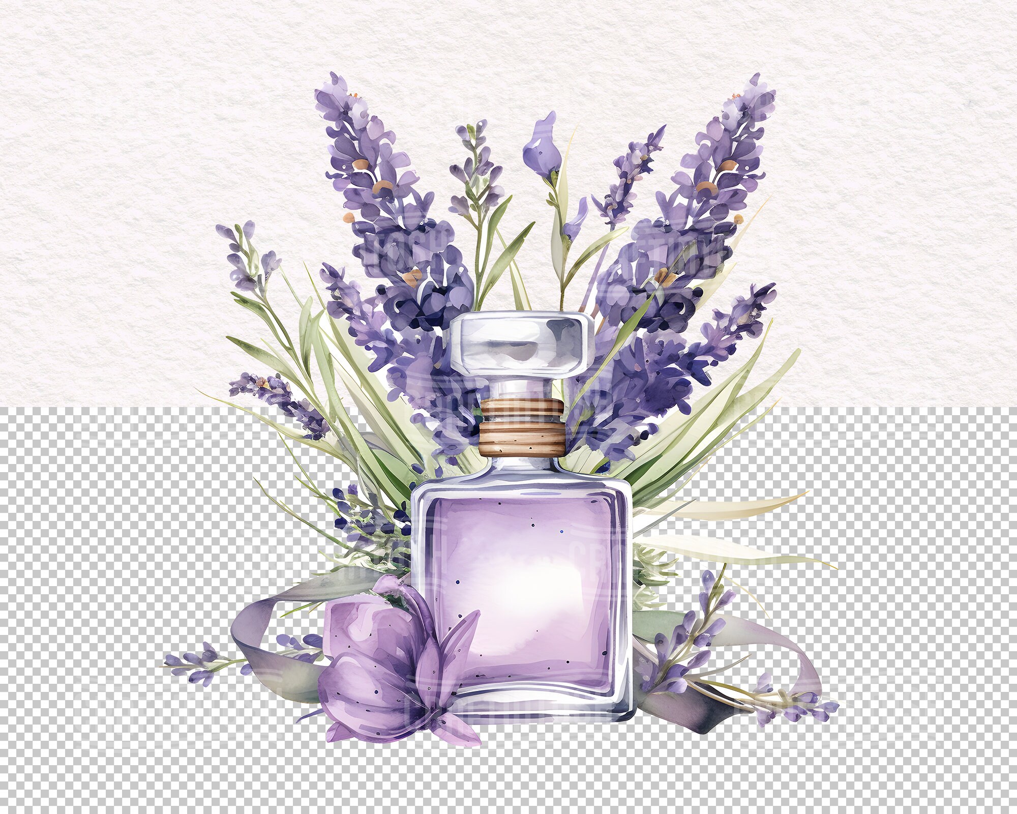 Watercolor Lavender Clipart - Transparent Scrapbooking Herb Clip Art ...