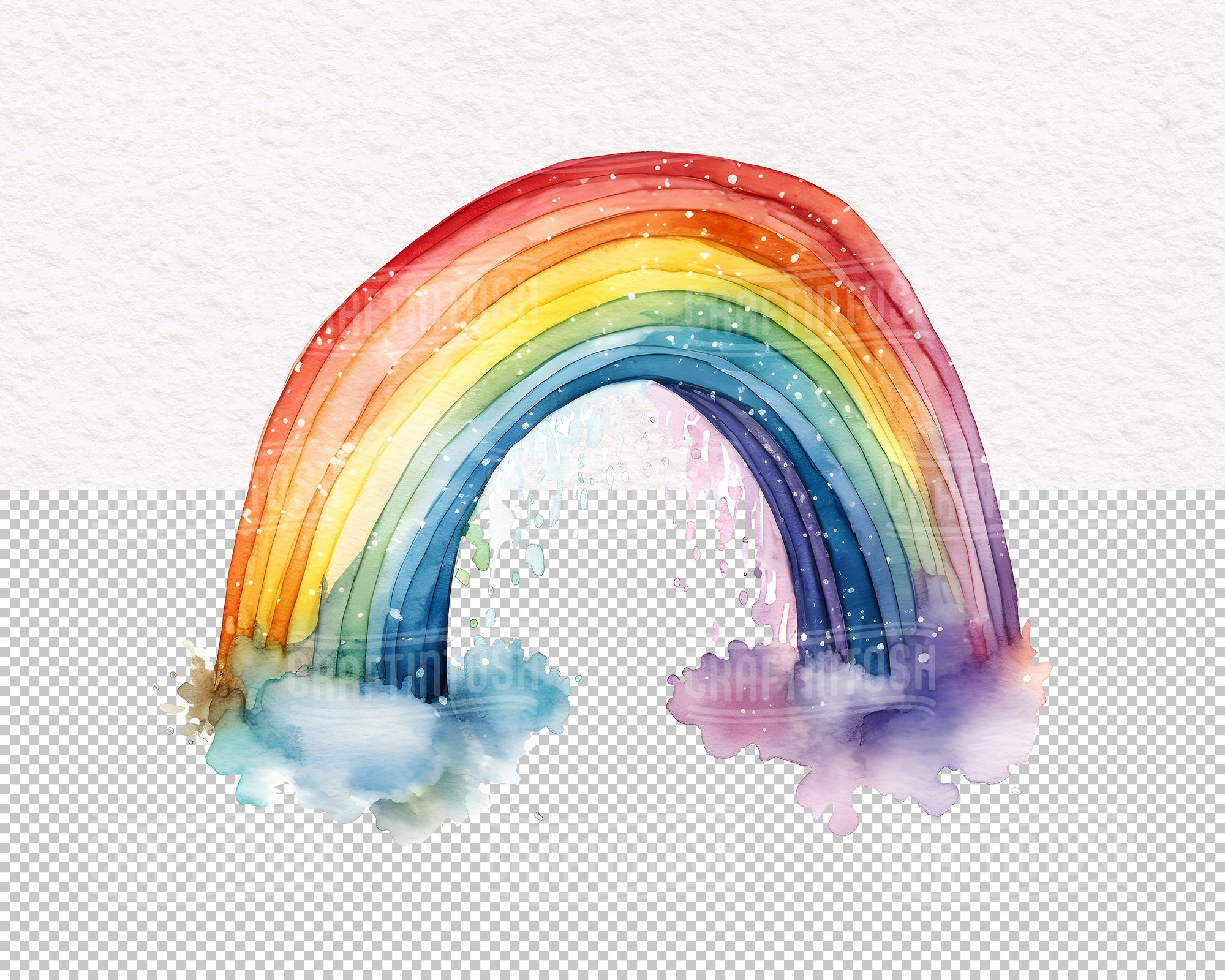 Watercolor Rainbow Clipart PNG Boho Rainbow, Pastel Rainbow Nursery Art ...