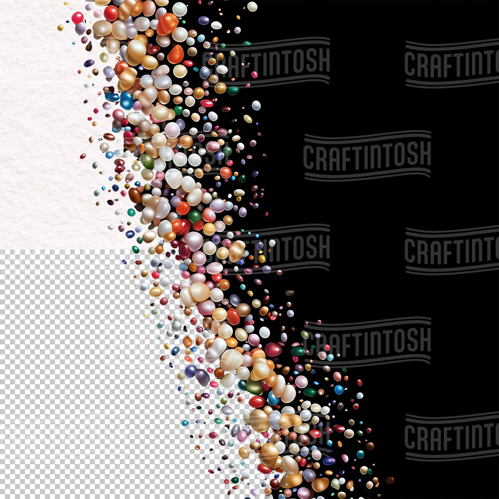 White Pearls Clipart Pack - 54 PNG Digital Graphics Instant Download ...