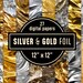 Silver Gold Foil Digital Papers Art Set - 27 PNG Digital Graphics ...