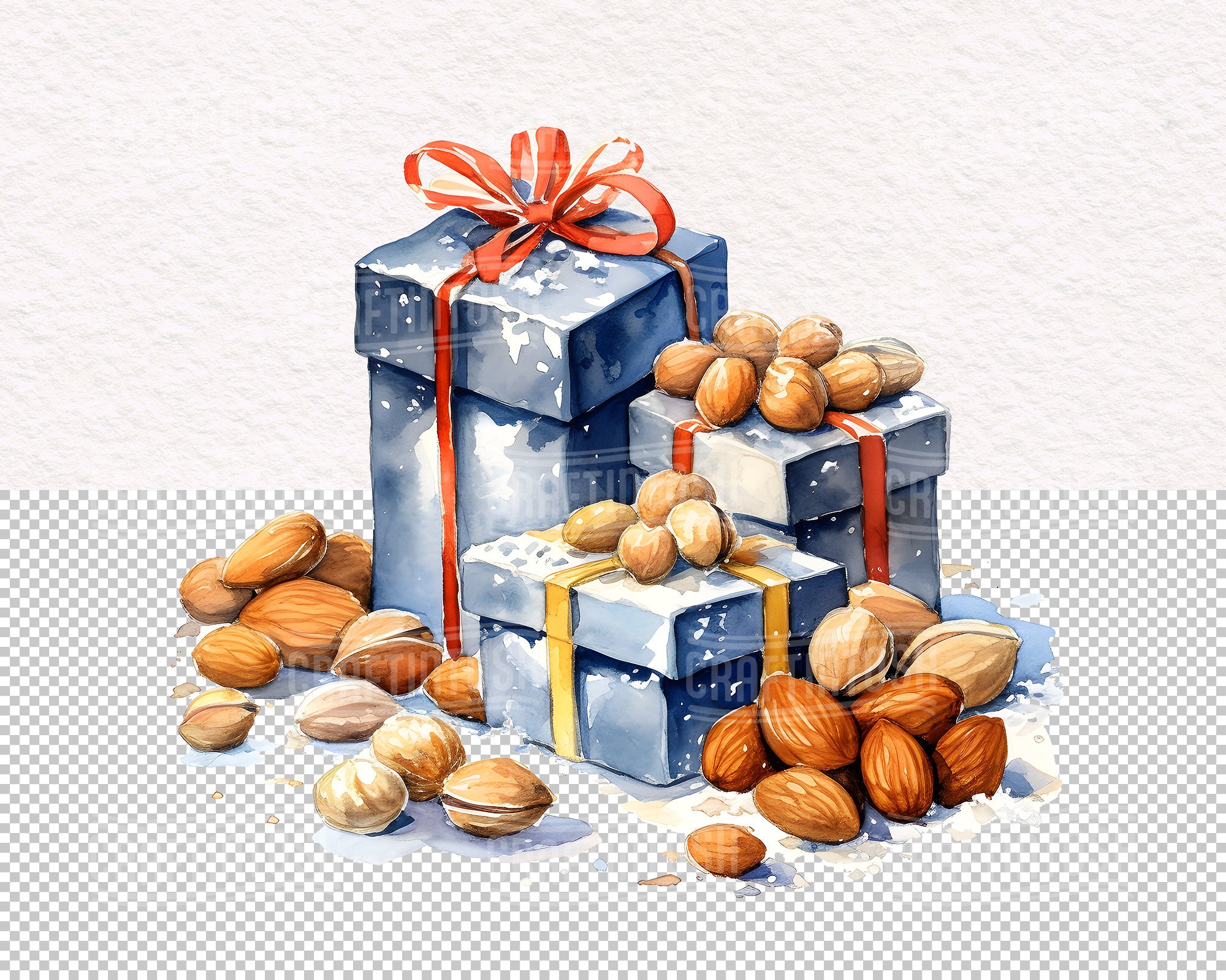 Watercolor Nuts Clipart Bundle: PNG Autumn Harvest Walnut Peanut ...