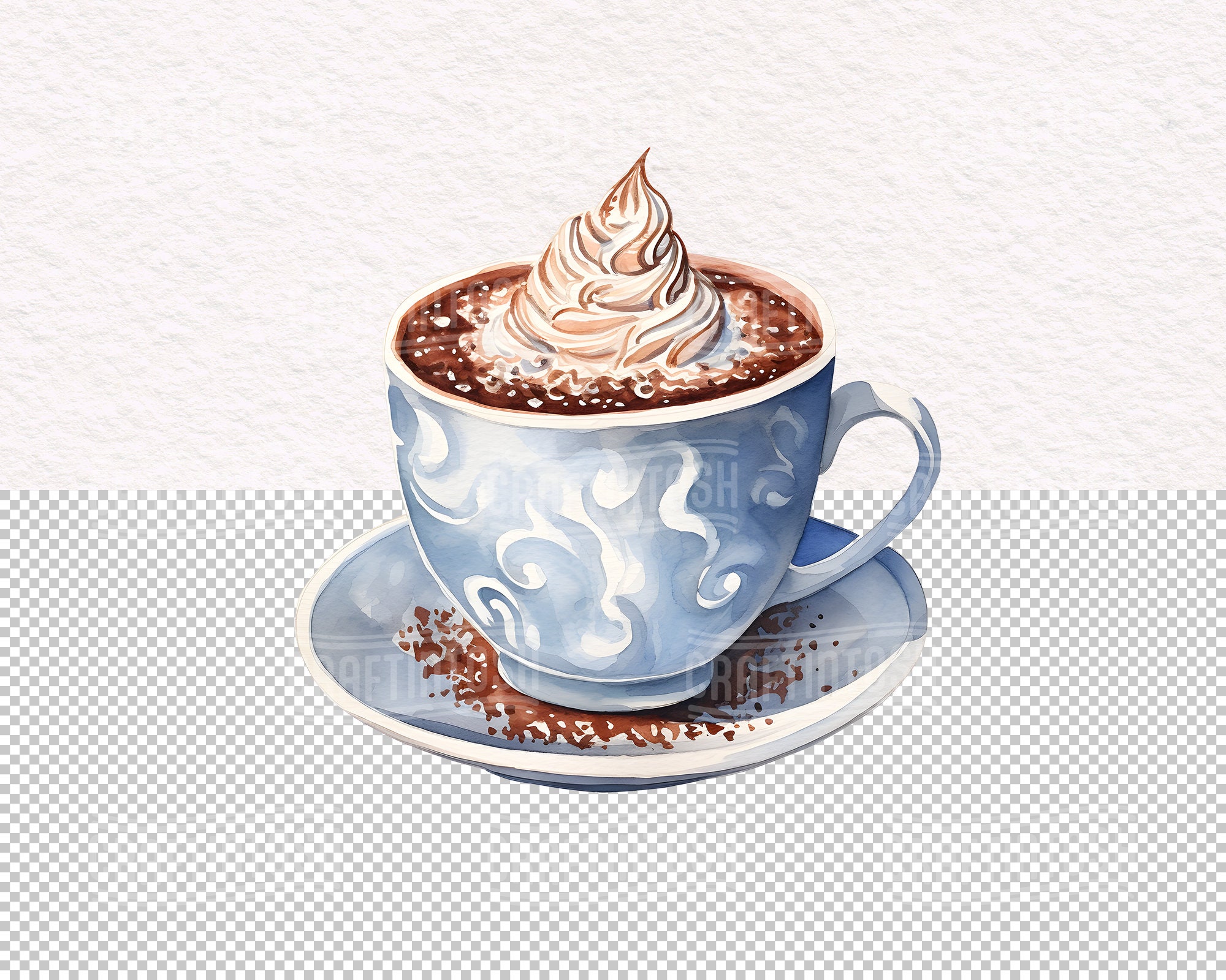 Watercolor Hot Cocoa Clipart PNG Transparent Hot Chocolate Clipart ...
