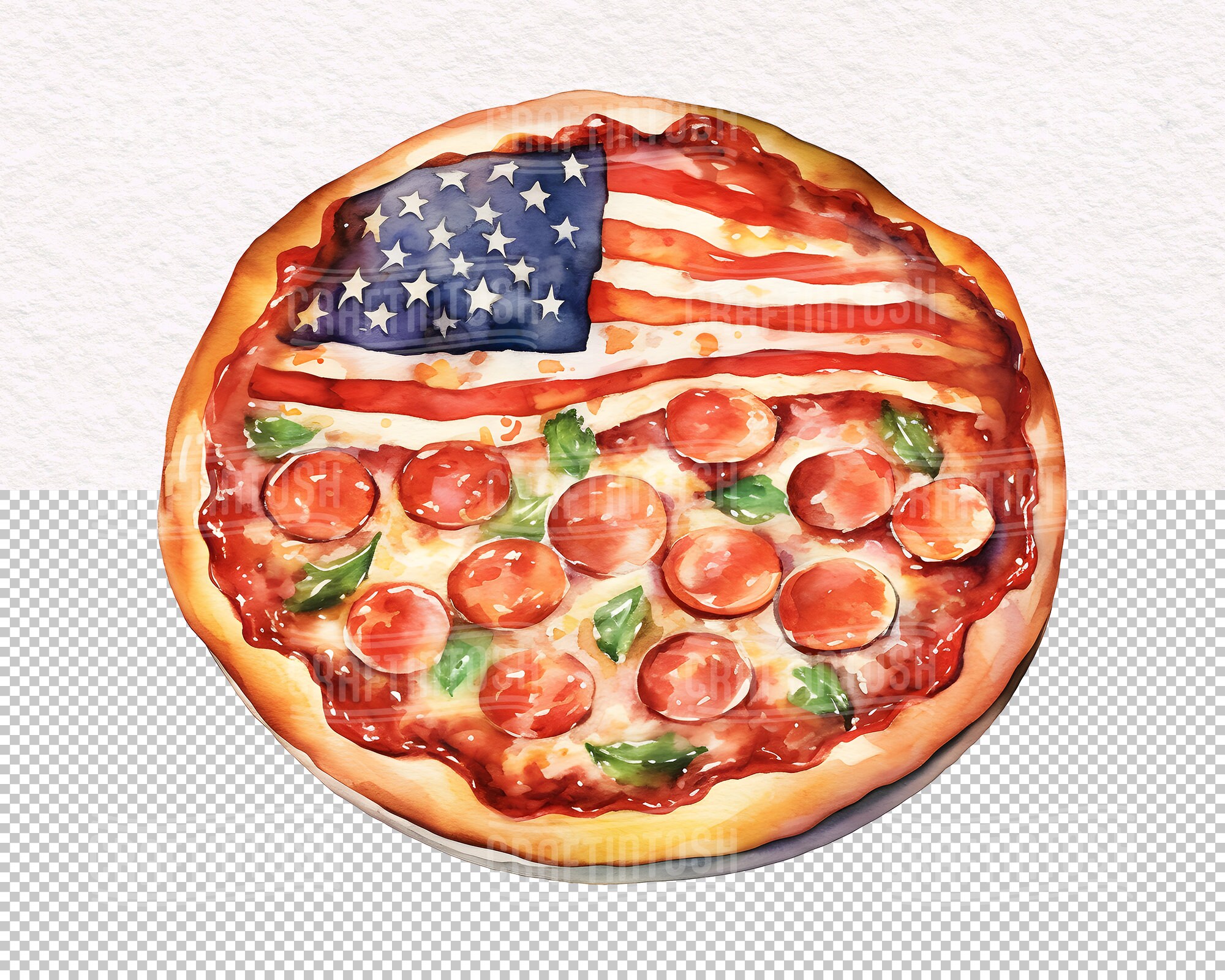 Watercolor Pizza Shop Clipart Transparent Pizza Clip Art PNG Instant ...