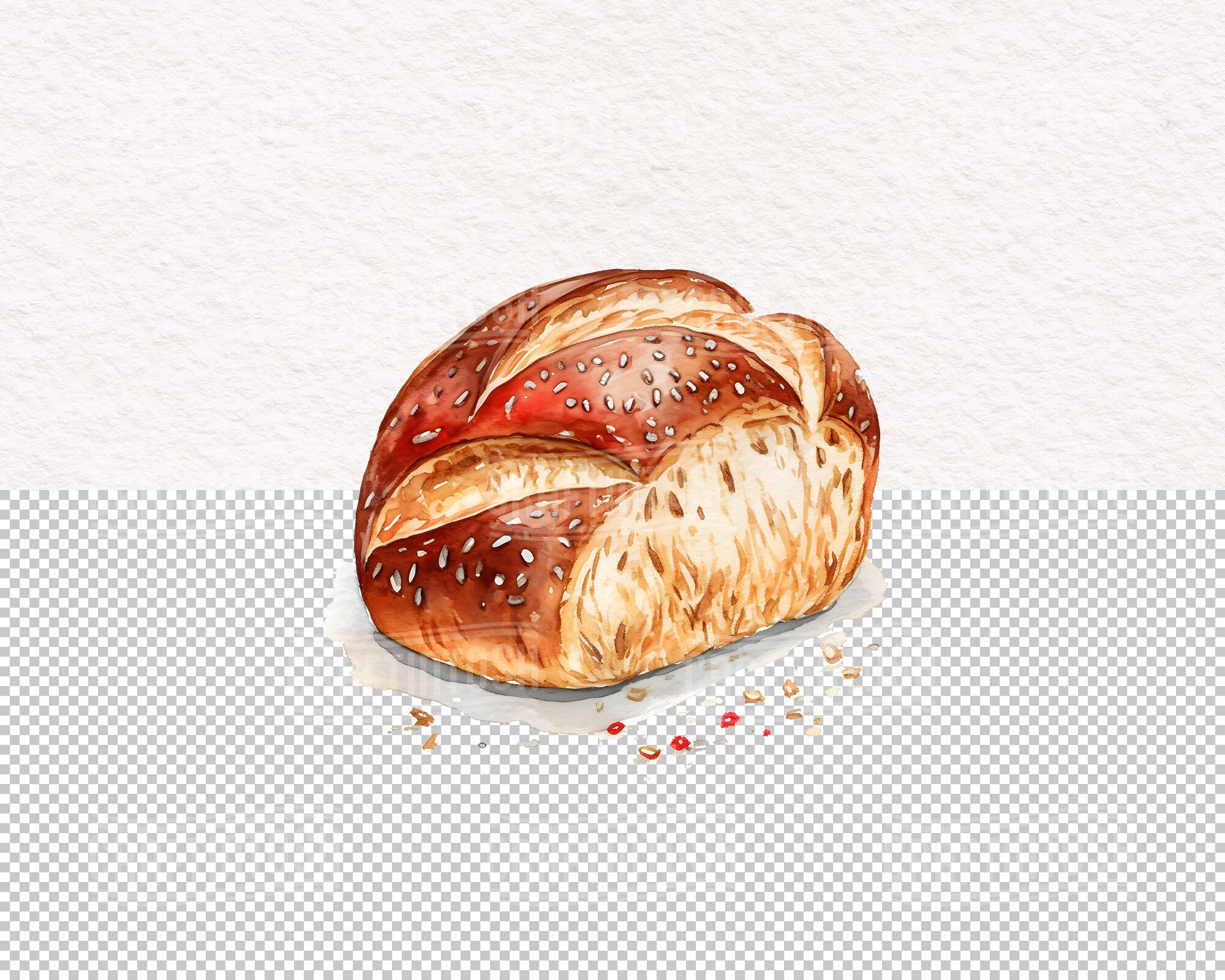 Watercolor Bread Clipart: Bakery Clipart Baking Bread PNG White Bread ...