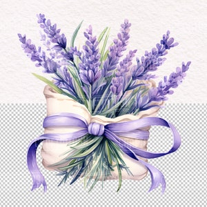 Watercolor Lavender Clipart - Transparent Scrapbooking Herb Clip Art ...