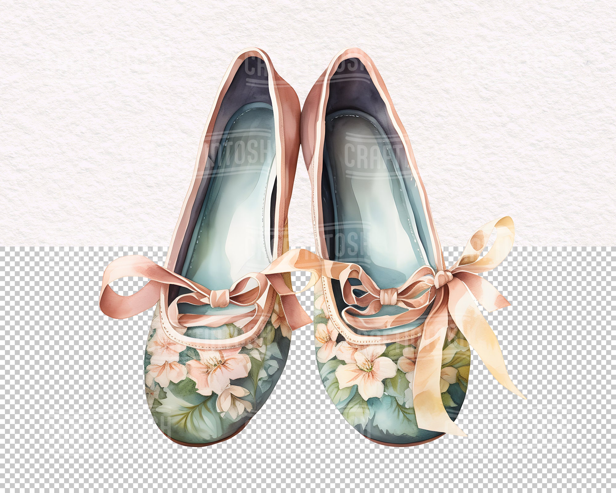 Watercolor Ballet Shoes Clipart PNG Set Commercial Use High Resolution ...