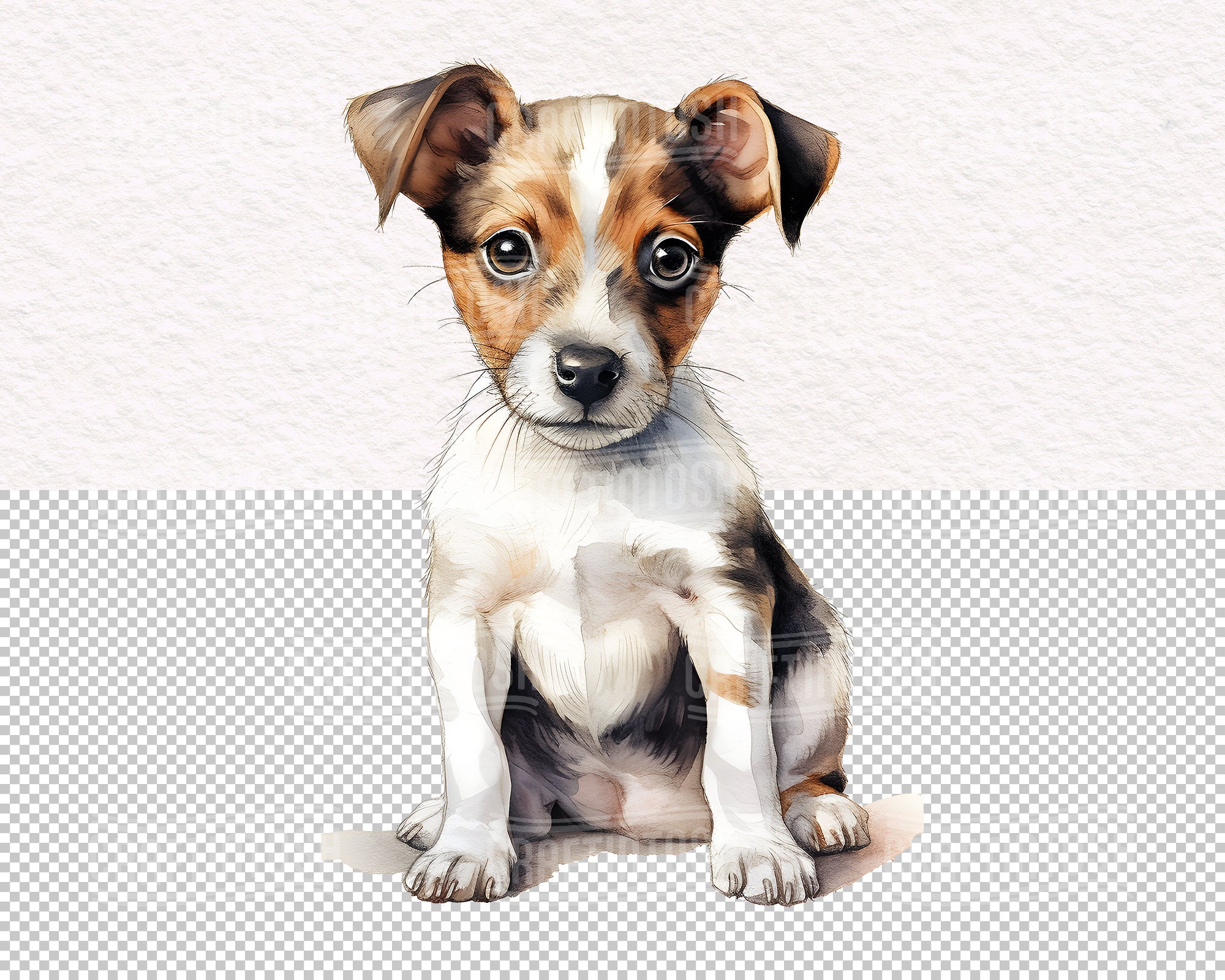 Watercolor Jack Russell Dog PNG Clipart Cute Puppies Pet Portrait ...