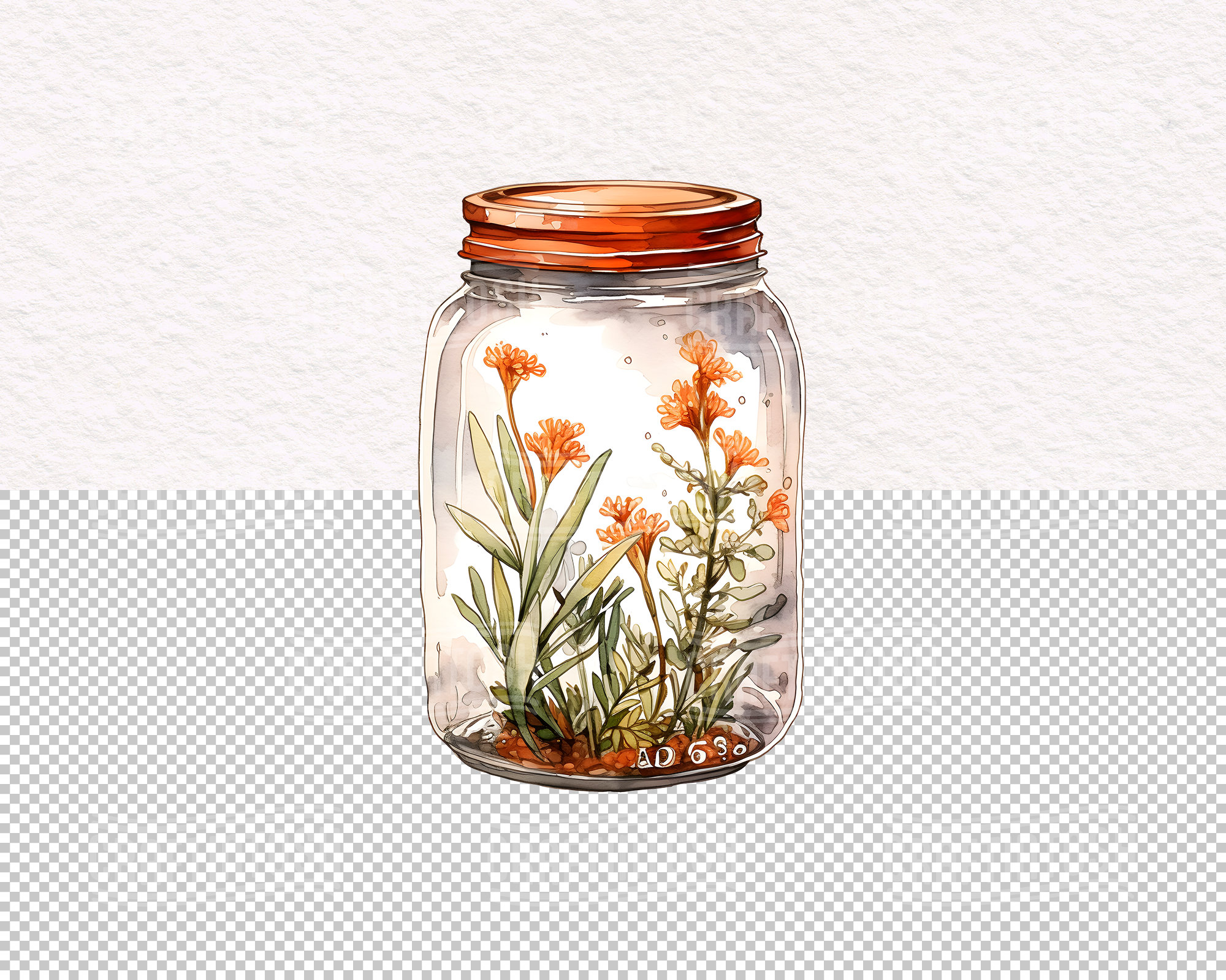 Watercolor Rustic Mason Jar Clipart: Transparent PNG, Enchanted Forest ...