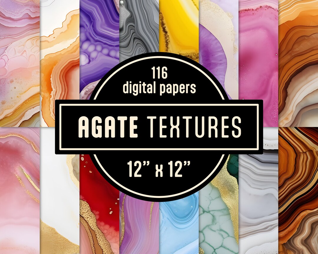 Agate Clipart Graphics Bundle, Agate Digital Paper Glitter Watercolor ...