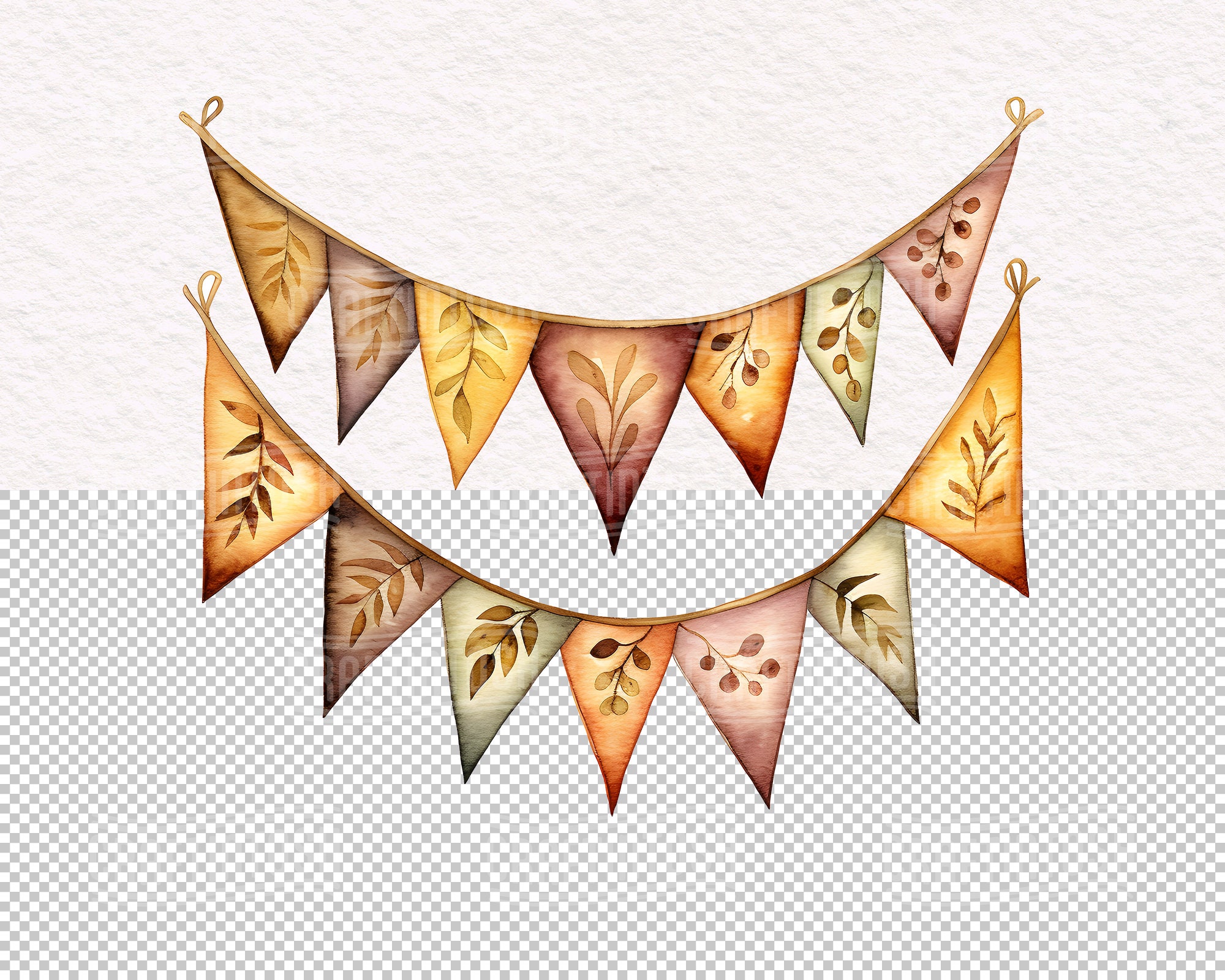 Watercolor Autumn Harvest Clipart - Fall Leaves PNG Mushrooms Cozy ...