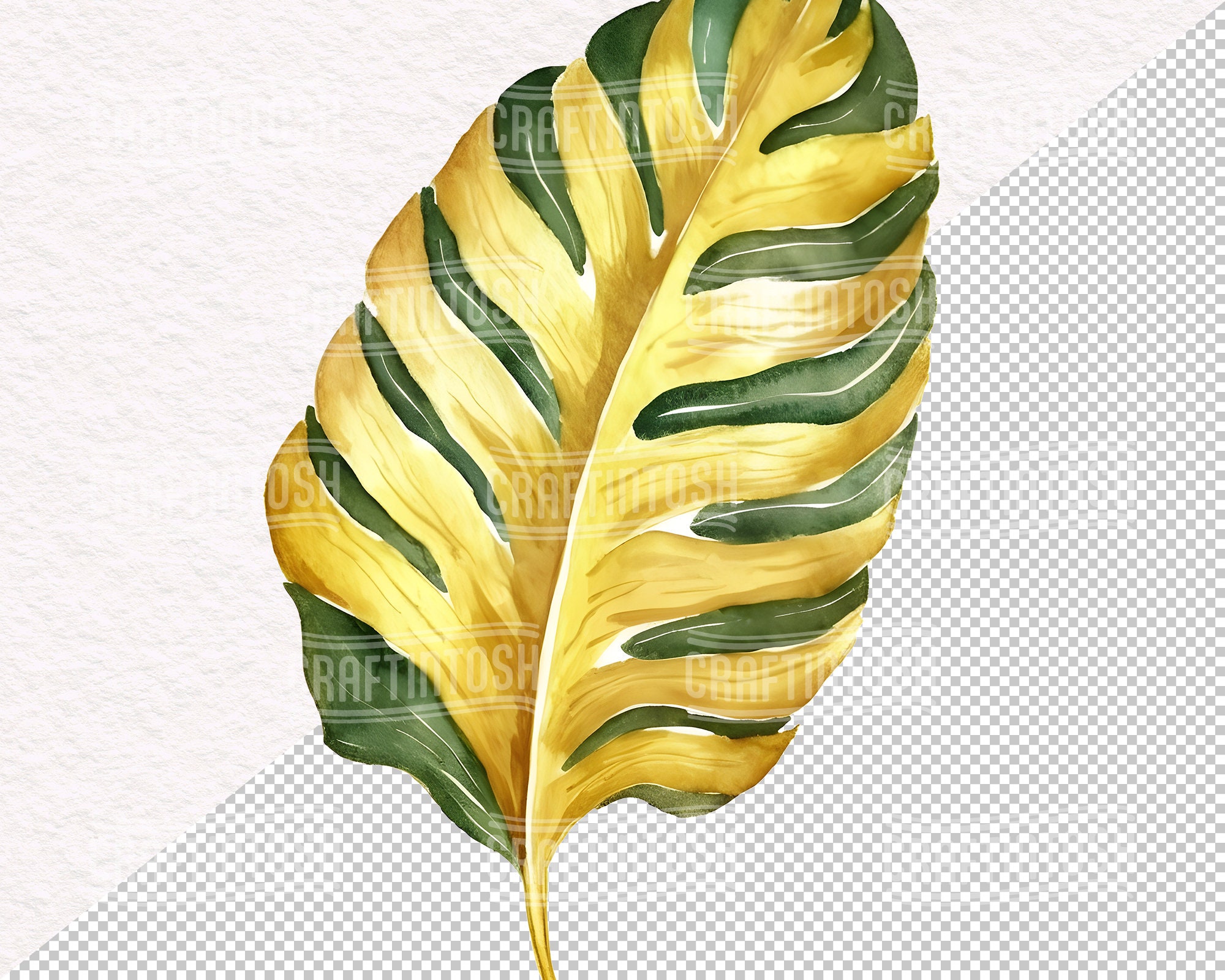 Green and Gold Tropical Leaves Clipart Green Gold Foil - Etsy