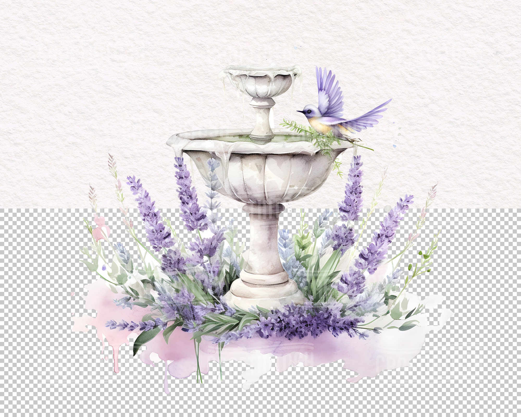 Watercolor Lavender Clipart - Transparent Scrapbooking Herb Clip Art ...