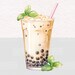 Watercolor Bubble Tea Clip Art Transparent Boba Tea PNG Popping Boba ...
