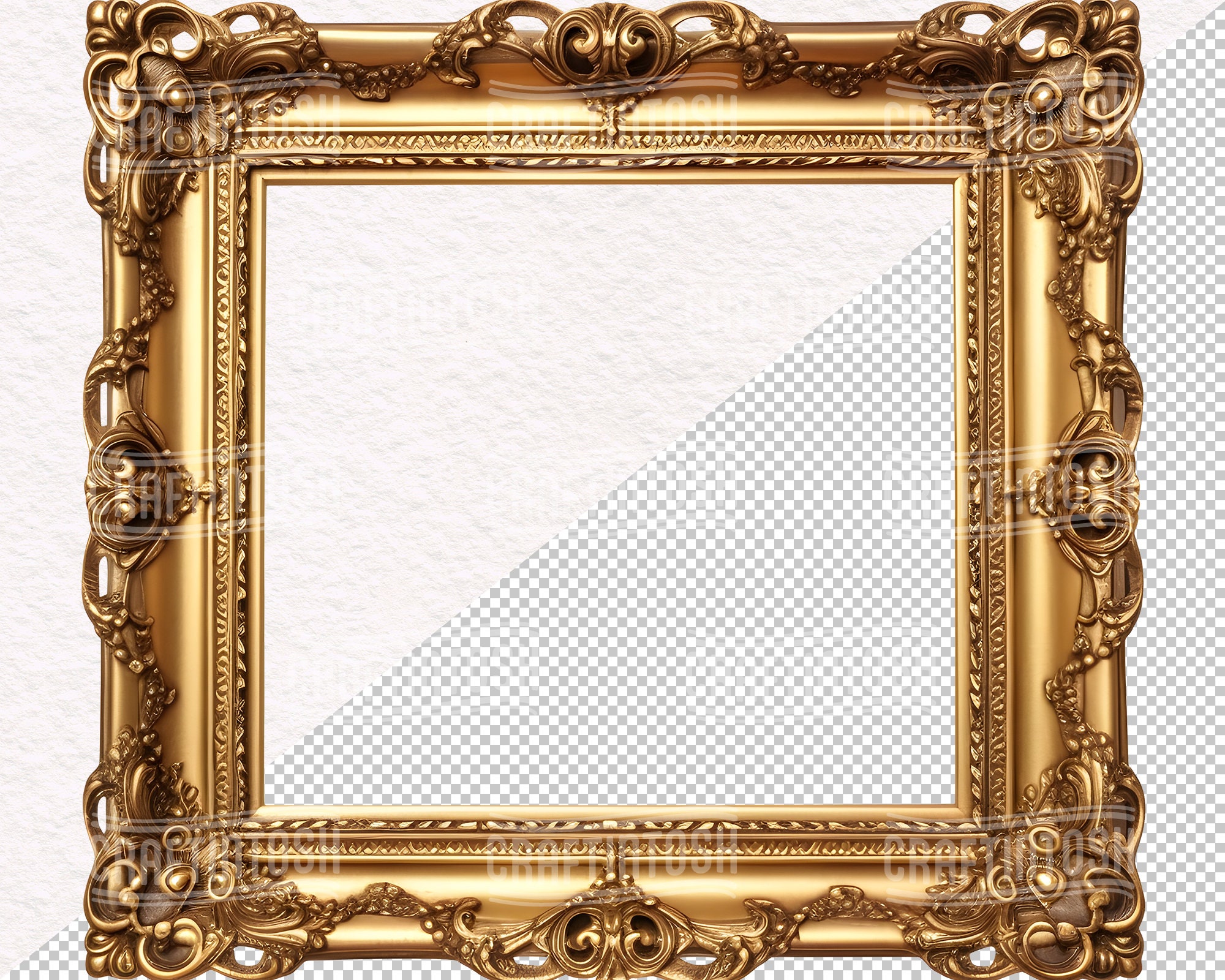 Vintage Gold Frames Clipart Bundle - High Resolution Printable Picture ...
