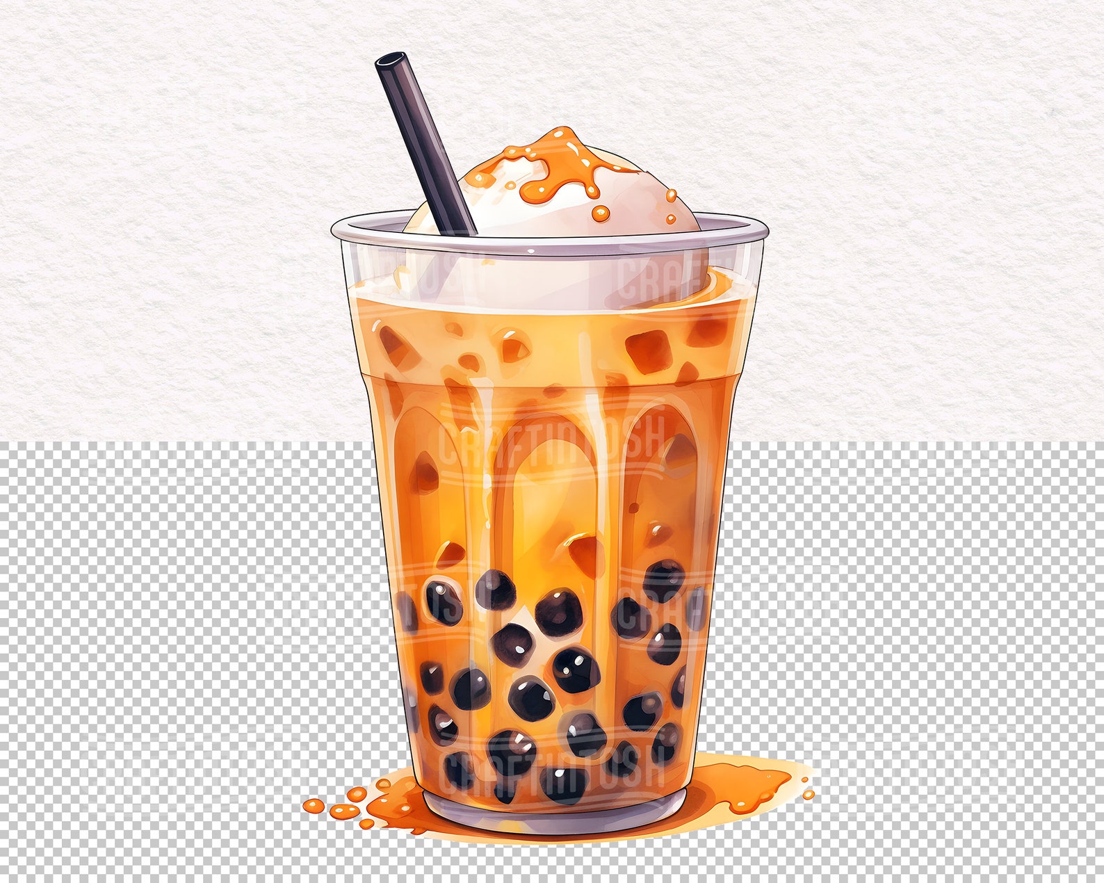 Watercolor Boba Tea Clipart Bubble Tea PNG Tapioca Tea Boba Nai Cha ...